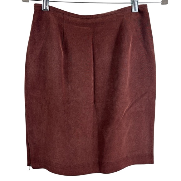 via seta | Skirts | Via Seta Studio 0 Silk Pencil Skirt Sz 8 Espresso ...
